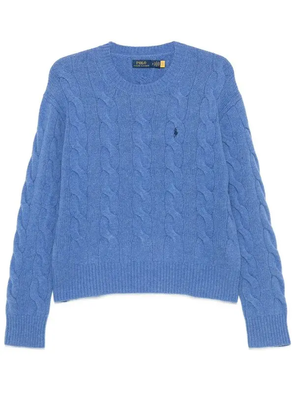 Polo Ralph Lauren Cable Knit Wool And Cashmere Sweater - Blue