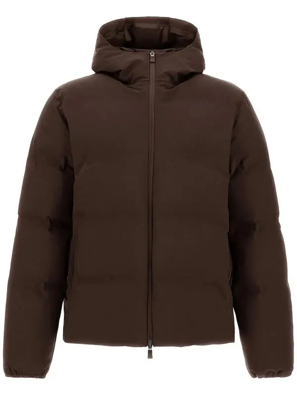 Herno Short Hooded Down Jacket - Brown