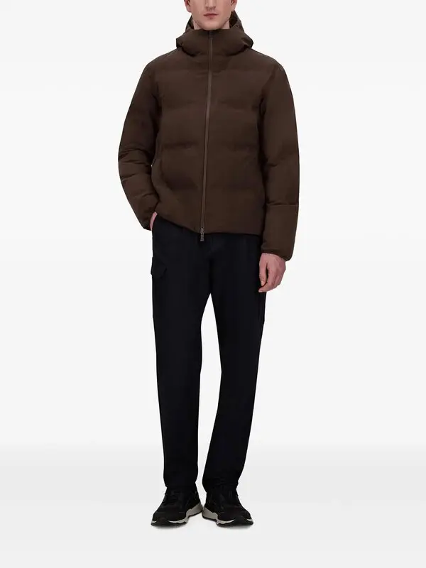 Herno Short Hooded Down Jacket - Brown