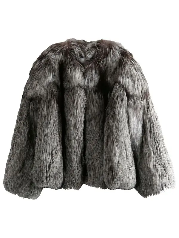 YVES SALOMON Tagliatore Short Faux Fur Jacket - Metallic