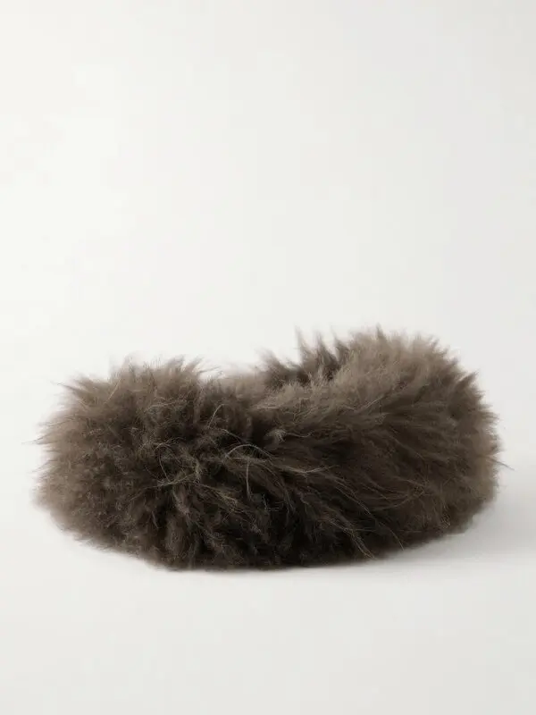 YVES SALOMON Shearling Headband - Gray