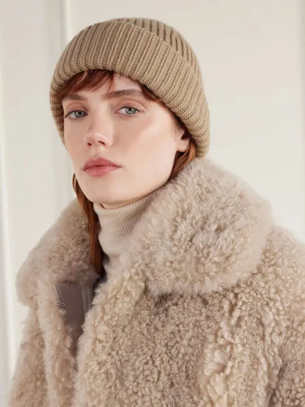 YVES SALOMON Ribbed Wool And Cashmere-blend Beanie