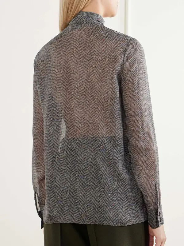 Gabriela Hearst Shildon Printed Silk-satin Blouse