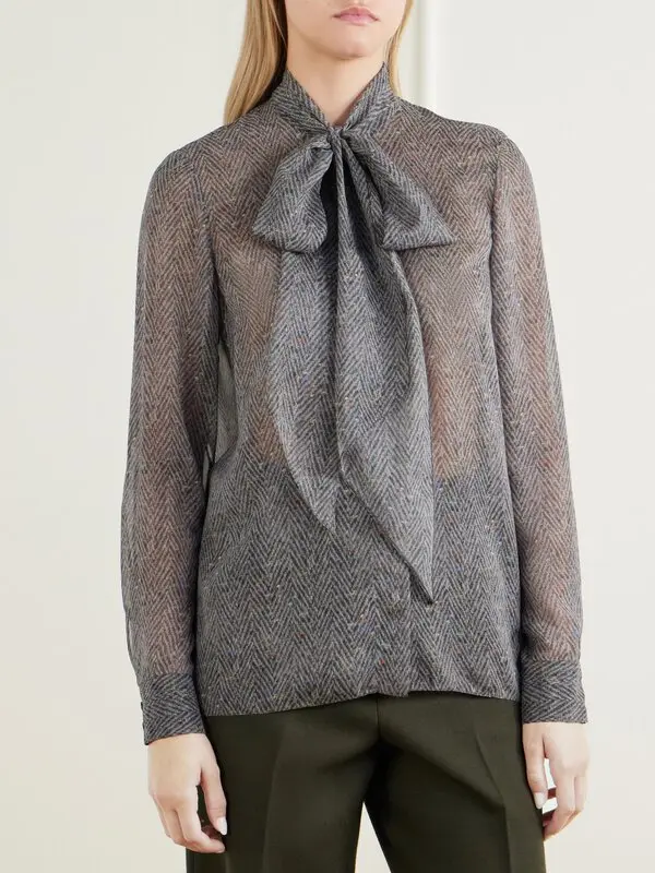 Gabriela Hearst Shildon Printed Silk-satin Blouse