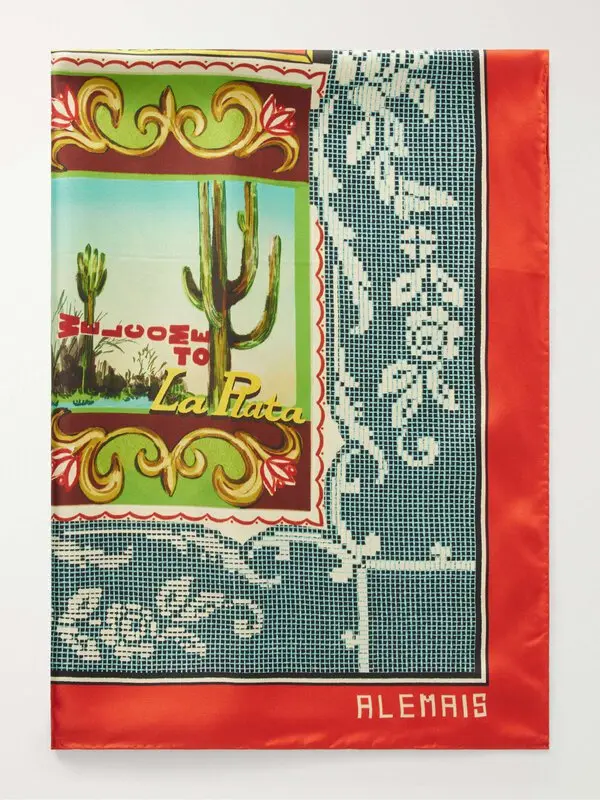 ALEMAIS Ace Silk-twill Scarf