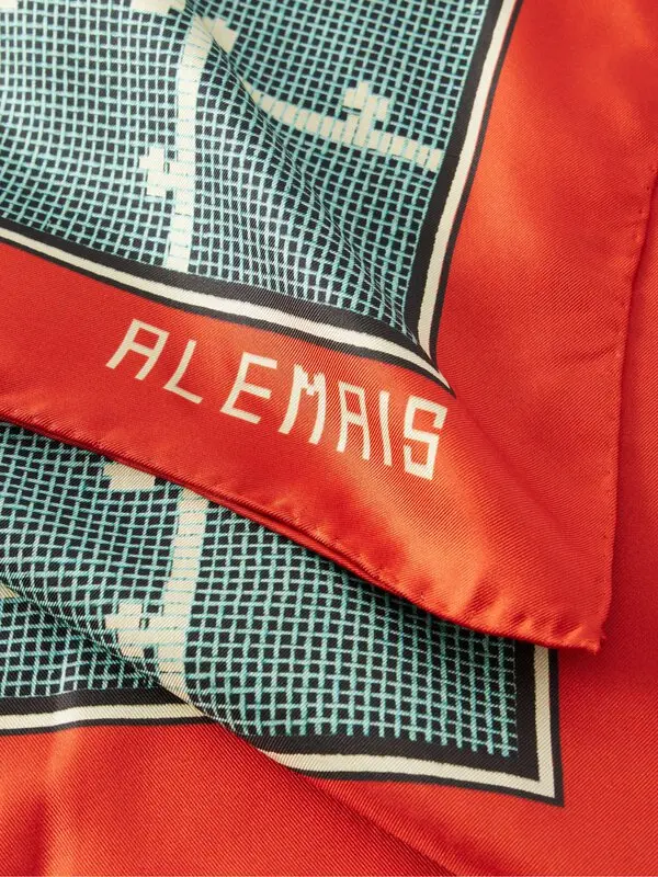 ALEMAIS Ace Silk-twill Scarf