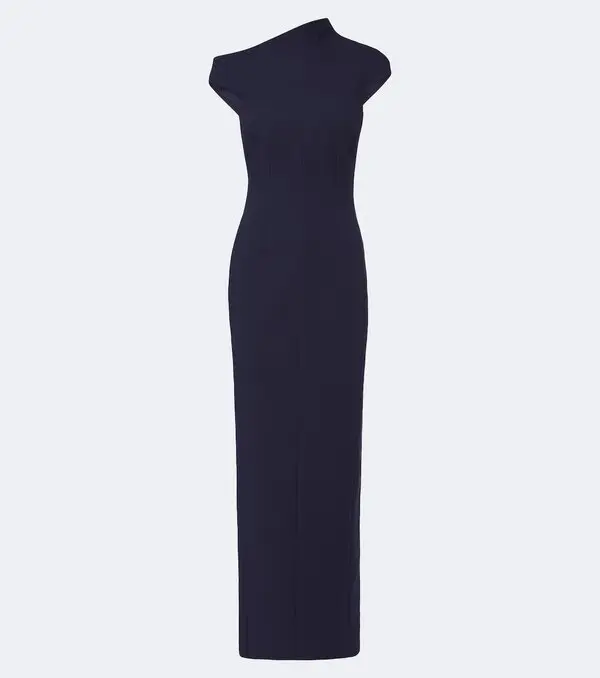 Solace London Arion Asymmetric Crêpe Cocktail Dress - Blue