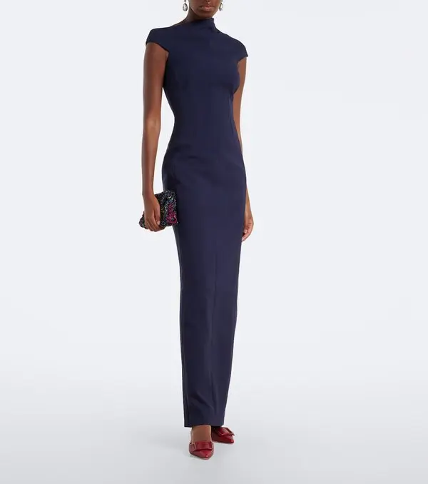 Solace London Arion Asymmetric Crêpe Cocktail Dress - Blue