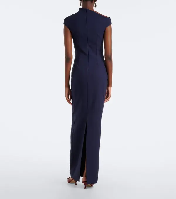 Solace London Arion Asymmetric Crêpe Cocktail Dress - Blue