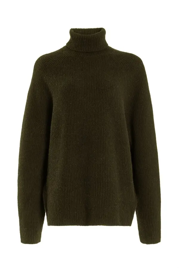 Gabriela Hearst Wigman Knit Turtleneck Sweater In Cashmere - Olive