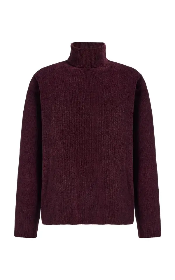 Gabriela Hearst Almoner Knit Turtleneck Sweater In Silk - Plum