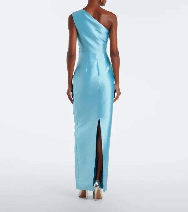 Solace London Kira One-shoulder Satin Gown