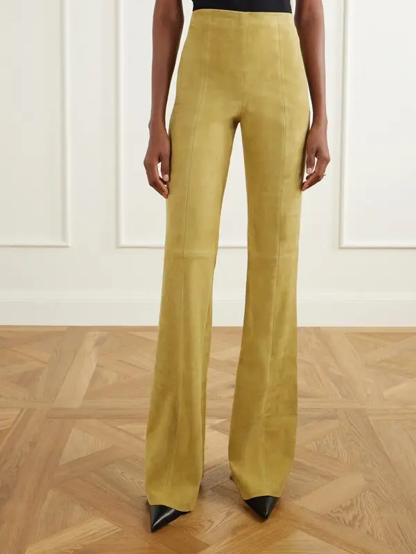 Stouls Gégé Suede Flared Pants - Yellow