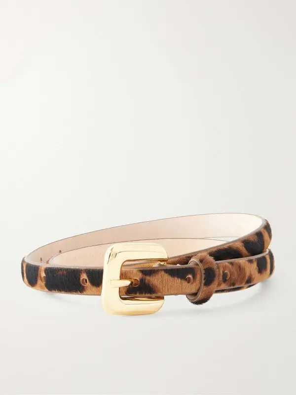 DEHANCHE Mara Leopard-print Calf Hair Belt