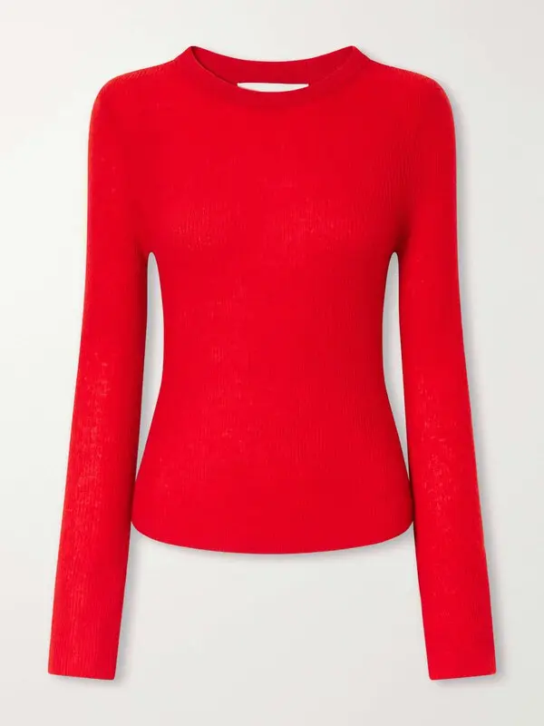 Citizens Of Humanity Alessia Ribbed Wool And Cashmere-blend Sweater - Red