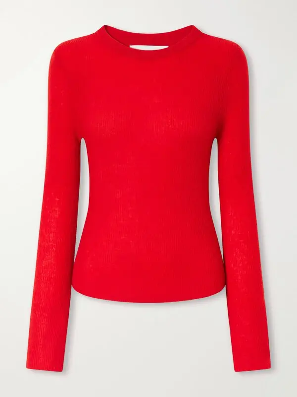 Citizens Of Humanity Alessia Ribbed Wool And Cashmere-blend Sweater - Red