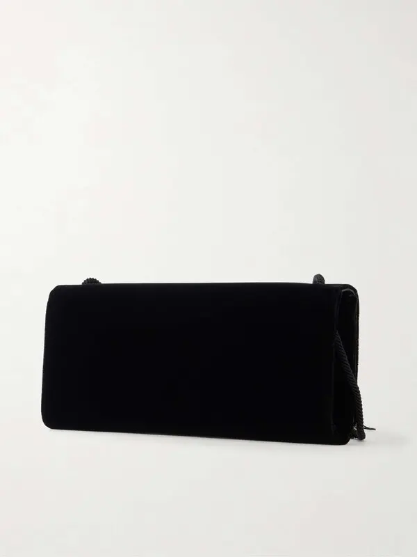Saint Laurent Kate Tasseled Velour Shoulder Bag