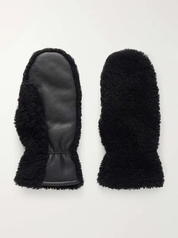 YVES SALOMON Shearling Leather-trimmed Gloves