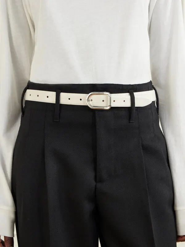 DEHANCHE Mija Embossed Leather Belt - Neutrals