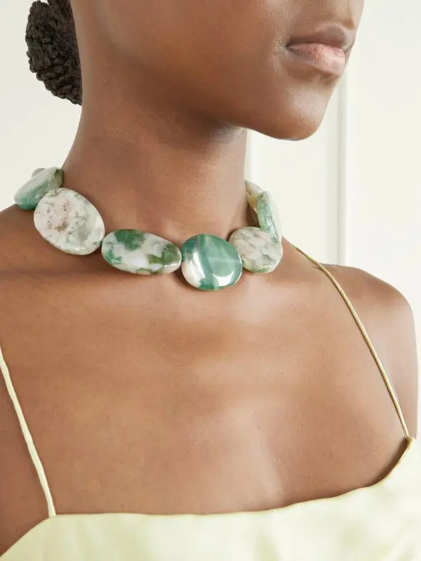Completedworks Time Will Say Nothing But "i Told You So" Beaded Silver-plated, Calcite And Agate Necklace