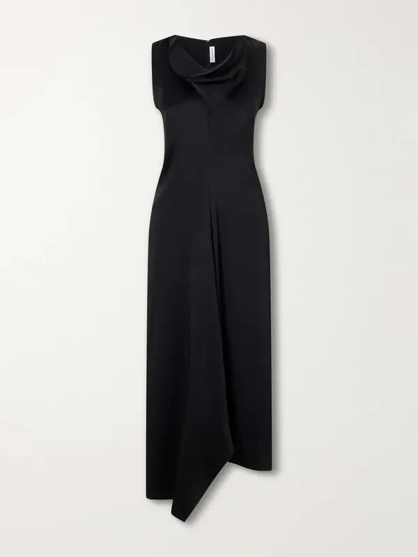 Victoria Beckham Draped Satin Midi Dress