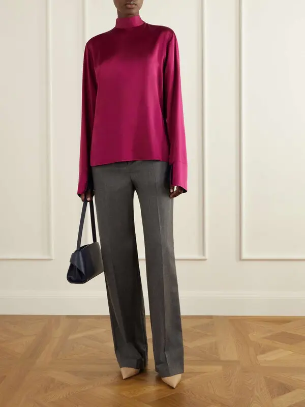Stella McCartney Tie-detailed Satin Blouse