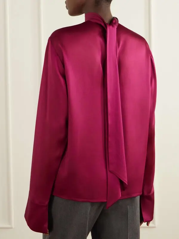 Stella McCartney Tie-detailed Satin Blouse