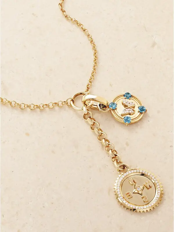 FOUNDRAE Internal Compass Reverie 18-karat Yellow Topaz And Diamond Pendant Necklace - Gold