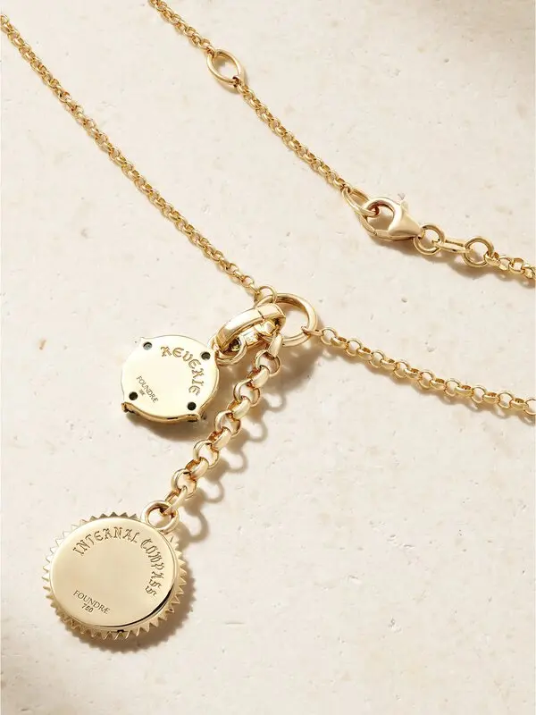 FOUNDRAE Internal Compass Reverie 18-karat Yellow Topaz And Diamond Pendant Necklace