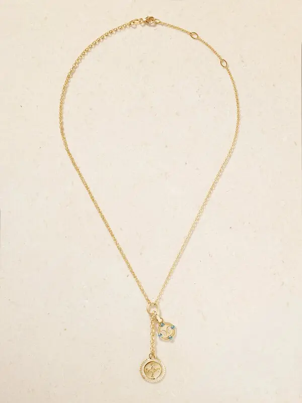 FOUNDRAE Internal Compass Reverie 18-karat Yellow Topaz And Diamond Pendant Necklace