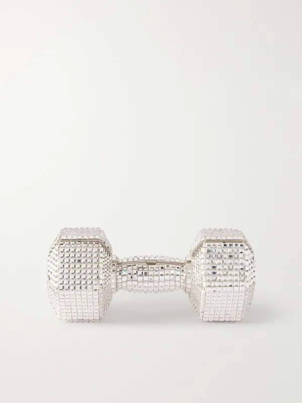 Judith Leiber Disco Crystal-embellished -tone Clutch - Silver