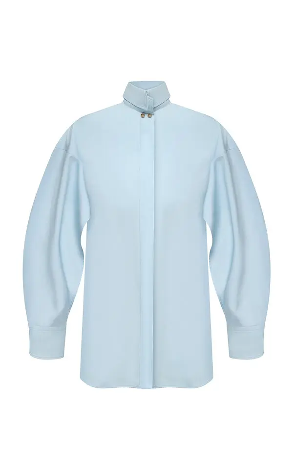 DI STAVNITSER Milena Cotton-blend Shirt - Blue