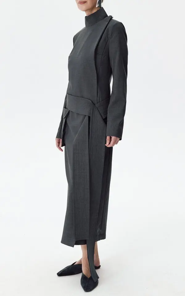 DI STAVNITSER Safari Wool Midi Dress