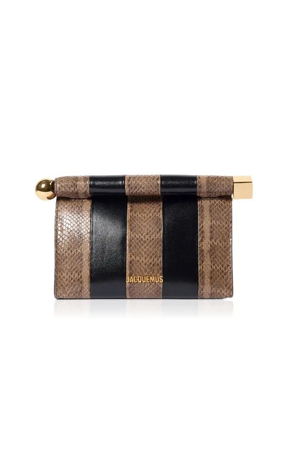 Jacquemus Le Sac Rond Carré Mixed-leather Clutch