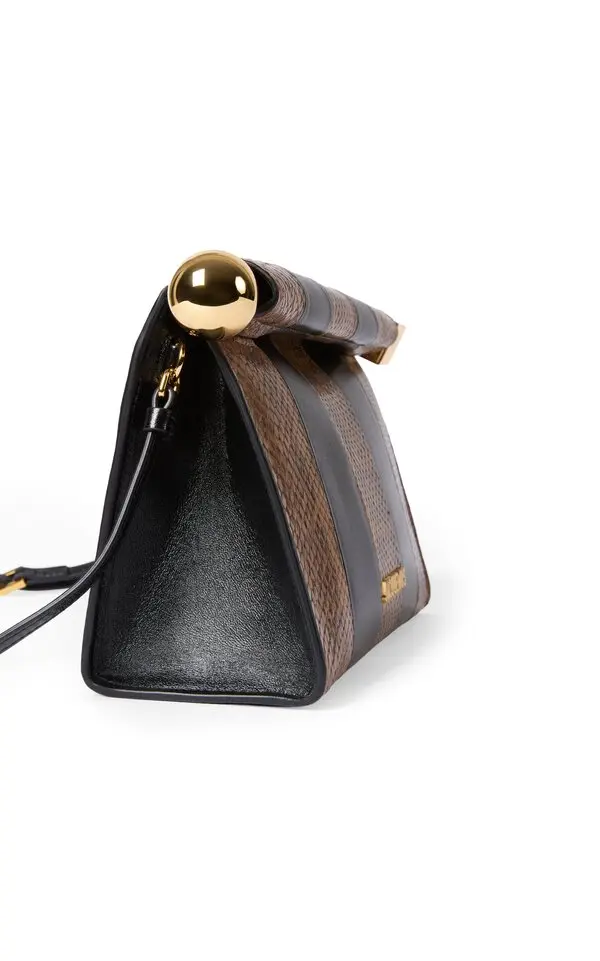 Jacquemus Le Sac Rond Carré Mixed-leather Clutch