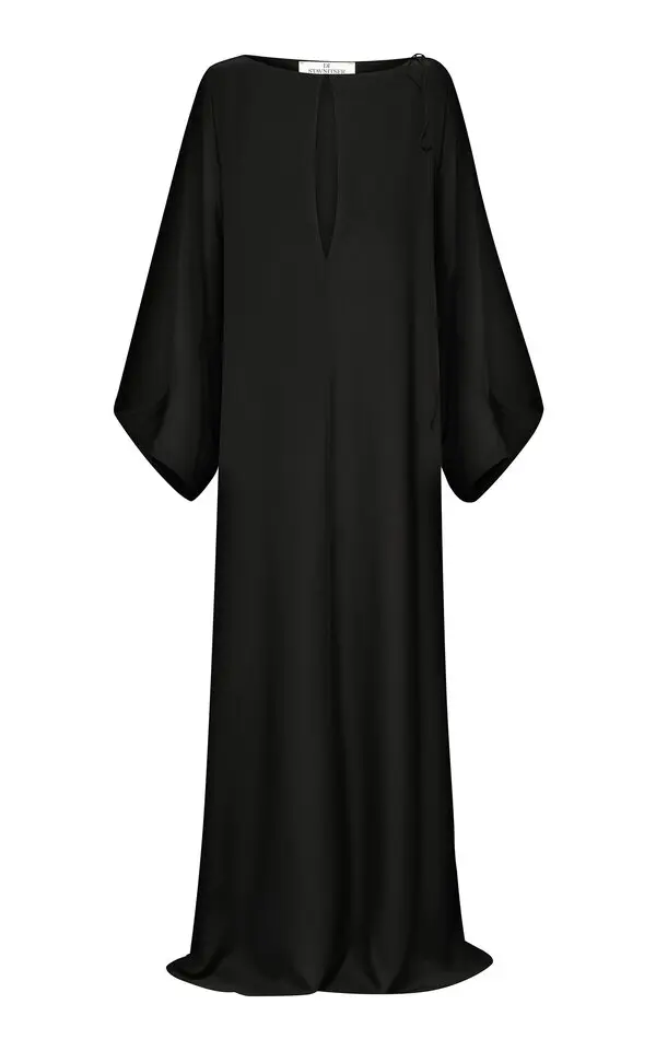 DI STAVNITSER Scandal Silk Maxi Dress - Black