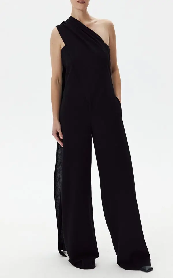 DI STAVNITSER Asymmetry Wool Jumpsuit