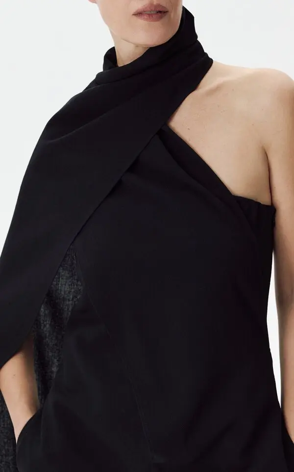 DI STAVNITSER Asymmetry Wool Jumpsuit