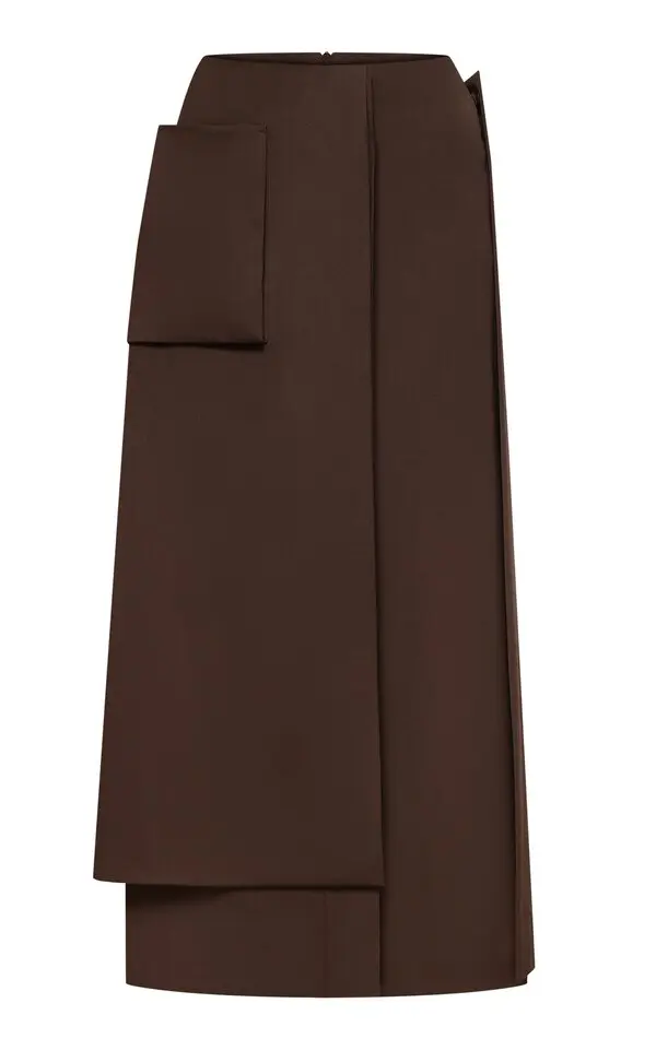 DI STAVNITSER Gentleman Wool Maxi Skirt - Brown