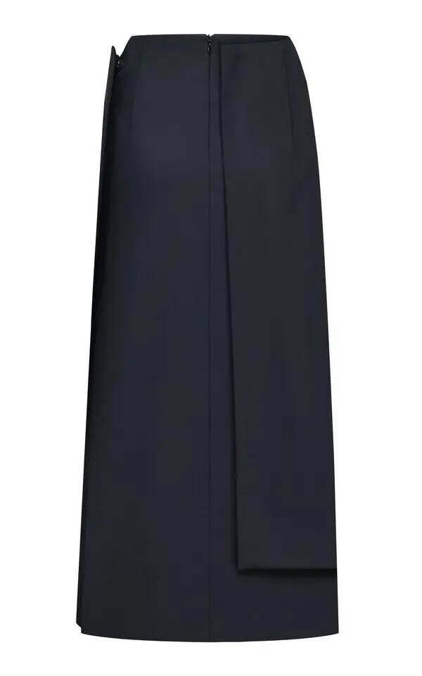 DI STAVNITSER Gentleman Wool Maxi Skirt - Navy