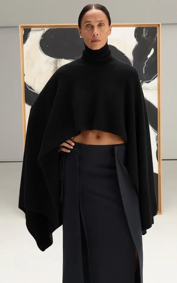 DI STAVNITSER Gentleman Wool Maxi Skirt - Navy