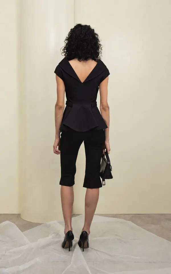 Arakii Peplum Boat Neck Top