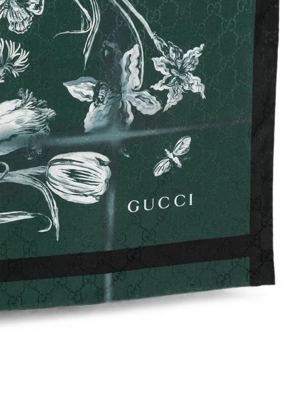 Gucci Printed Silk Foulard - Green