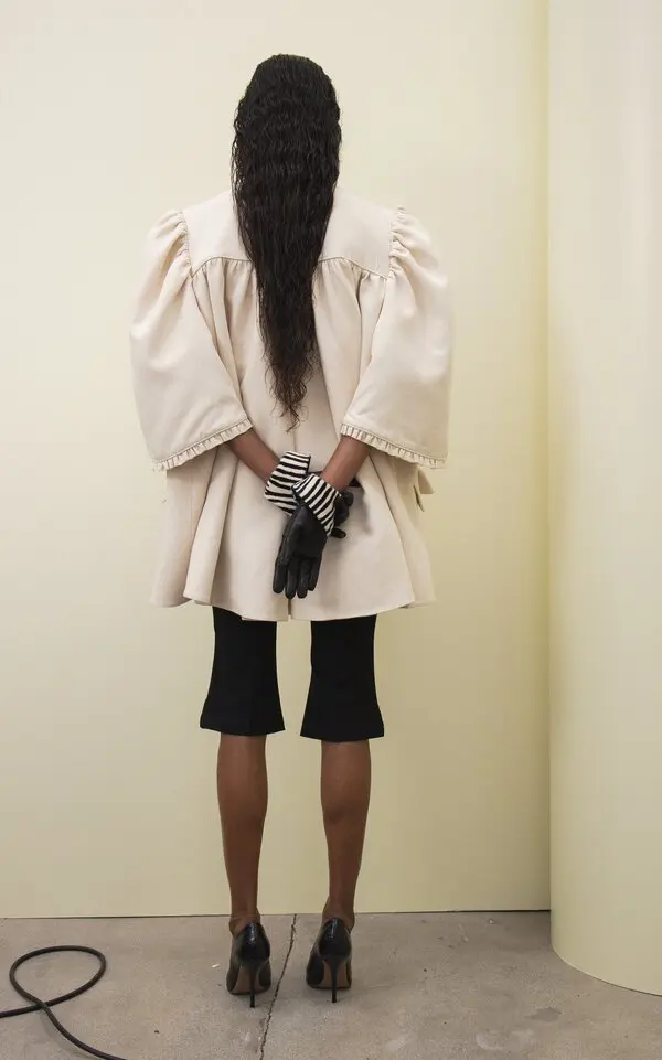 Arakii Pleated Frill Wool-blend Trench Coat
