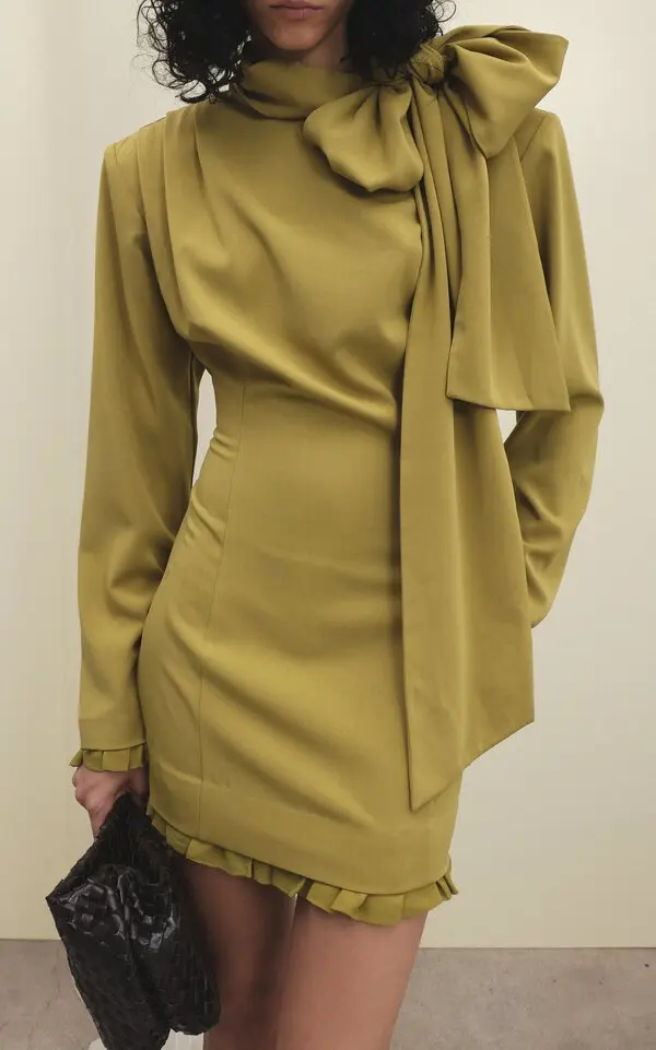 Arakii Draped High-neck Mini Dress