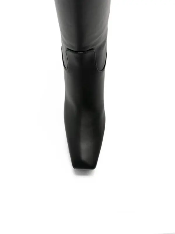 SERGIO ROSSI Leather Heel Boots