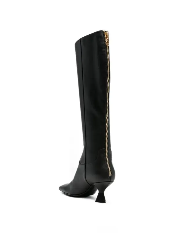 SERGIO ROSSI Leather Heel Boots