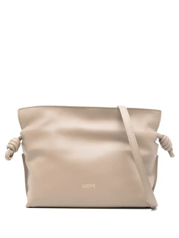 Loewe Flamenco Mini Leather Clutch - Beige