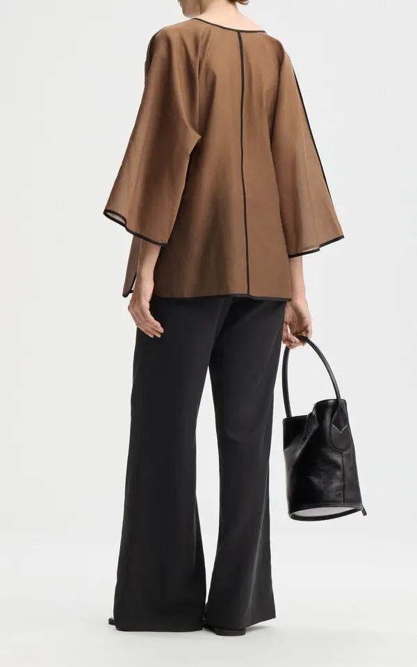 BY MALENE BIRGER Cavia Cotton-silk Top - Brown