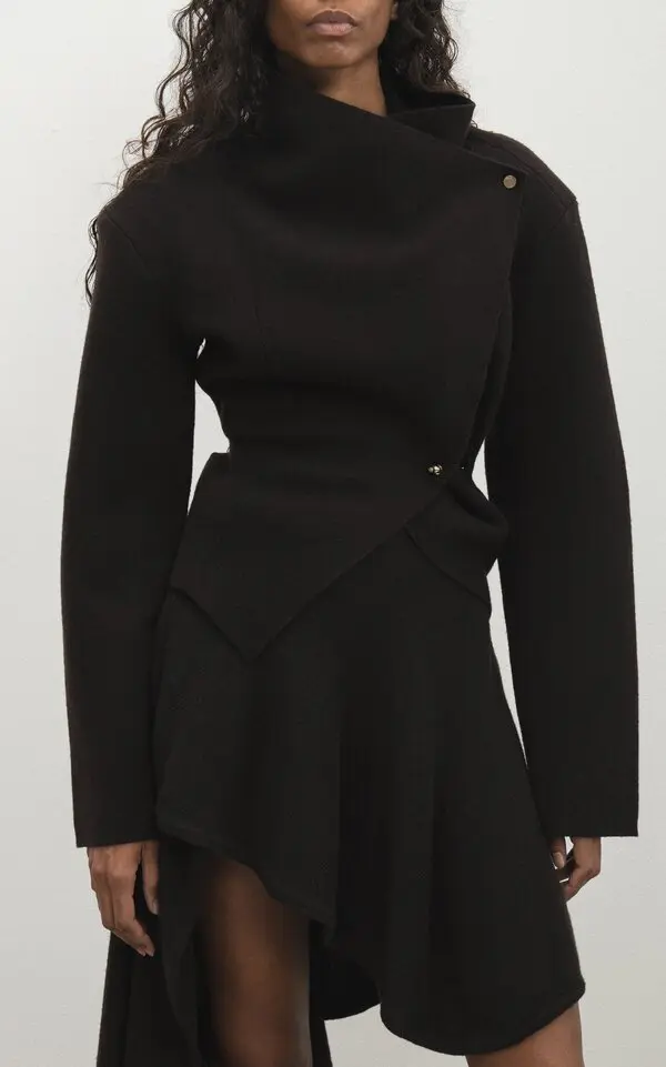 Arakii Knitted Spiral Wool Mini Skirt